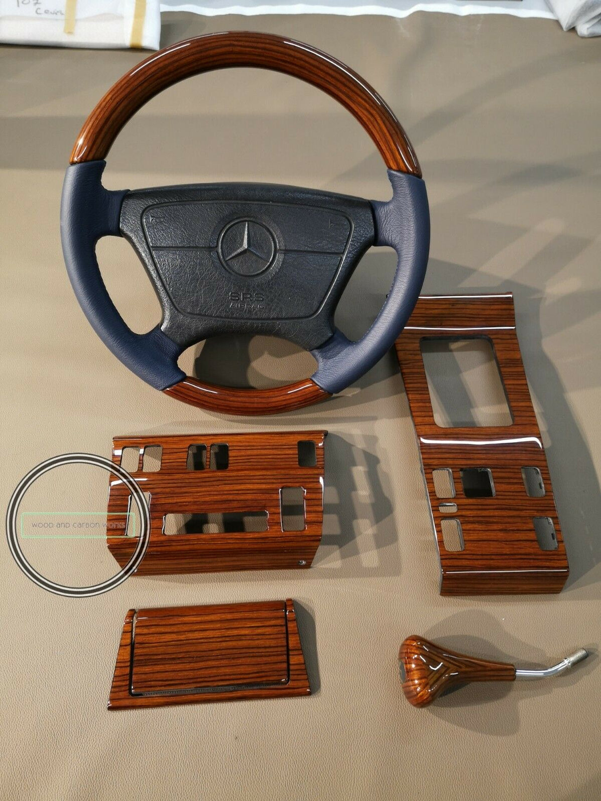Mercedes W124 Wood Trim Zebrano set W124 300 w124 500E MERCEDES 300Ce ...