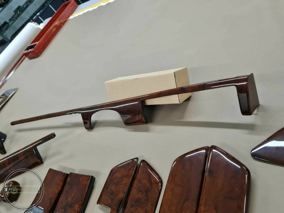 RHD Mercedes W126 C126 Sec Walnut Dash Trim Set W124 Coupe and W126 Se ...