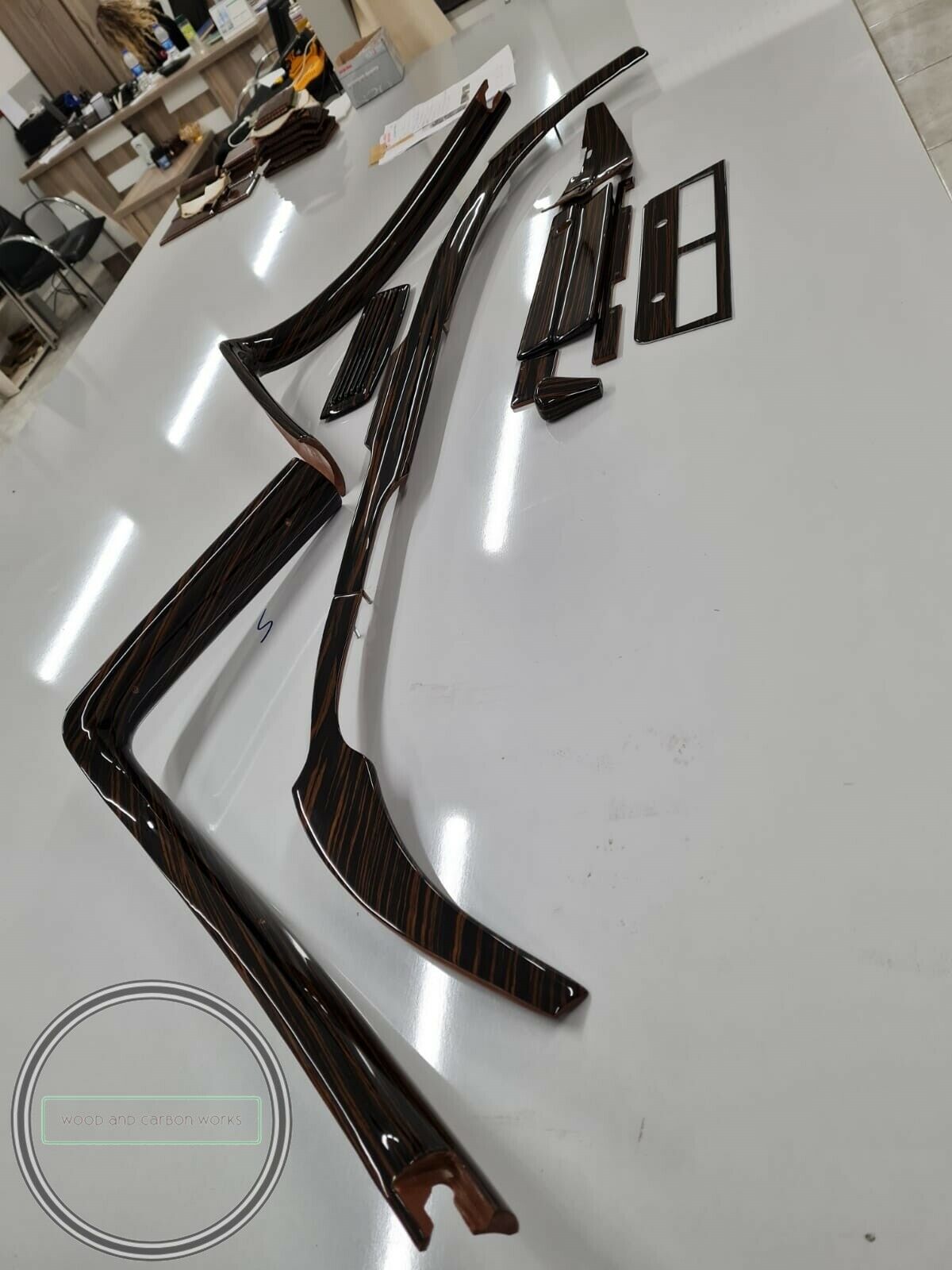 Mercedes W111 Wood Trim Set WITH GAUGE CASE Ebony W111 COUPE W111 CABR ...